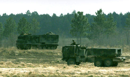 High-Mobility Artillery Rocket System (HIMARS), a member of MLRS family