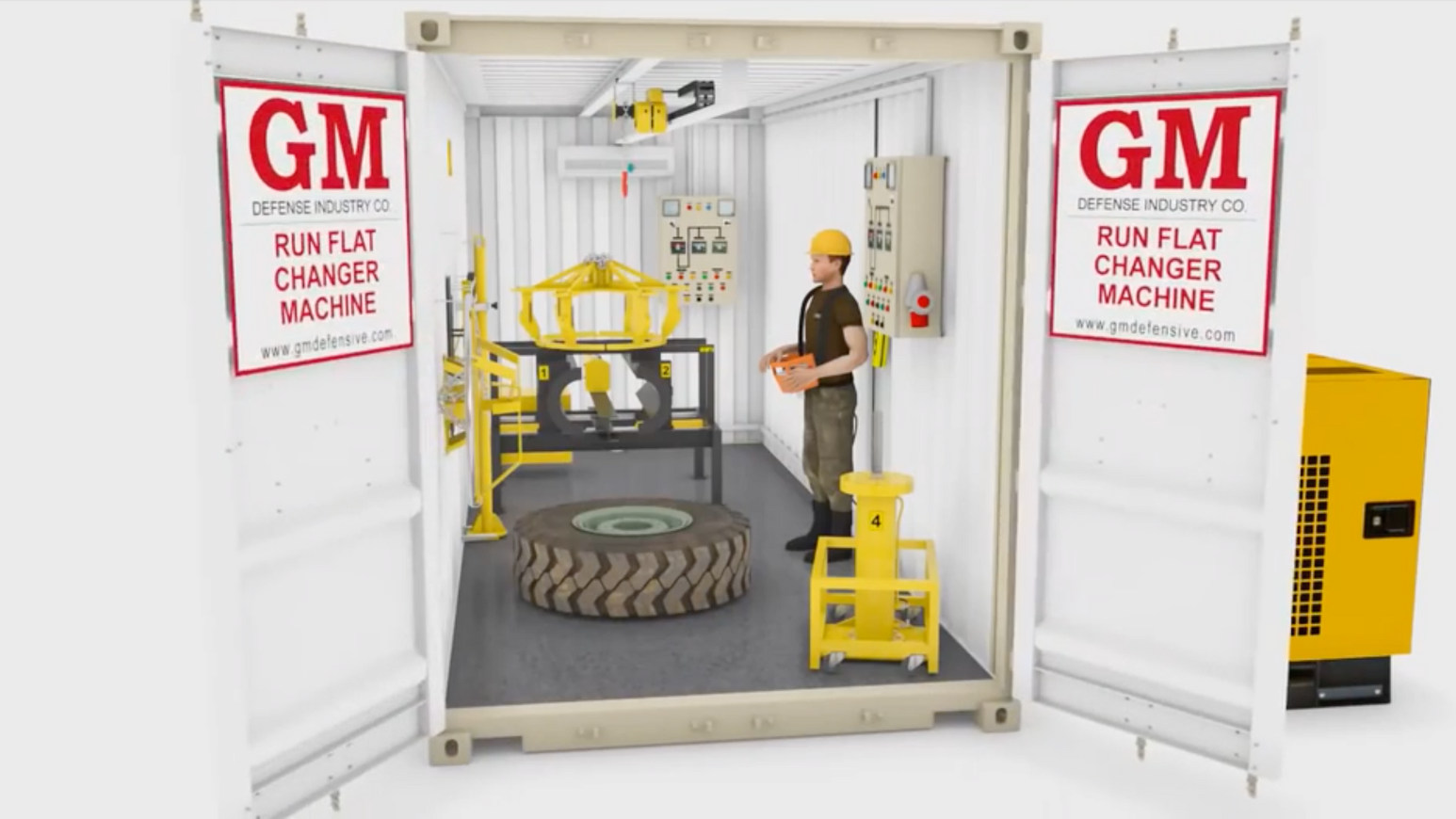 Run-Flat Changer Machine - Container Model - Army Technology